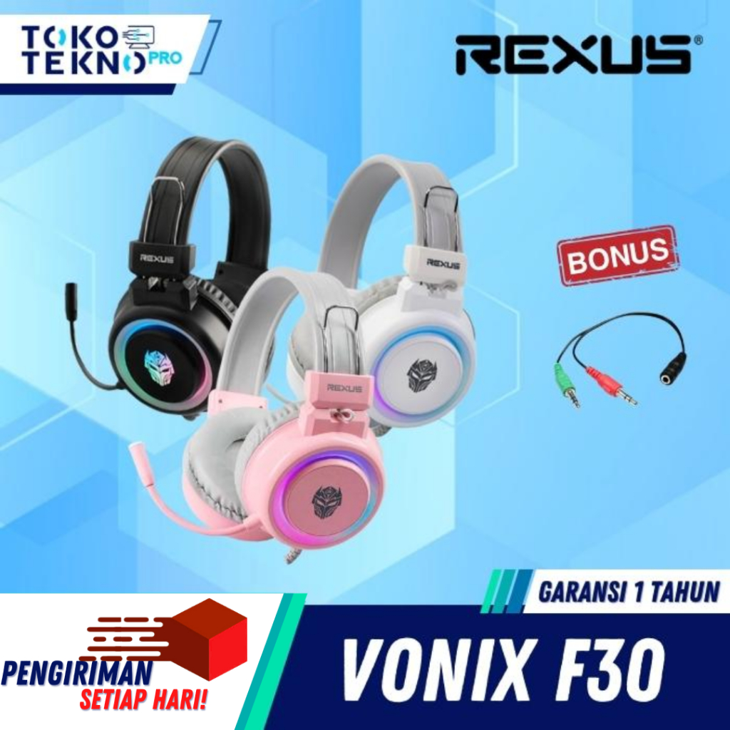 Jual Rexus F30 Vonix LED RGB Gaming Headset Garansi Resmi | Shopee ...