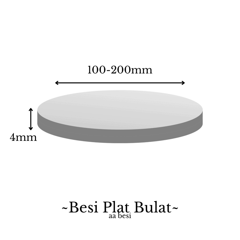 Jual Besi Plat Bulat diameter tebal 4mm 100mm-200mm 1 pcs | Shopee ...