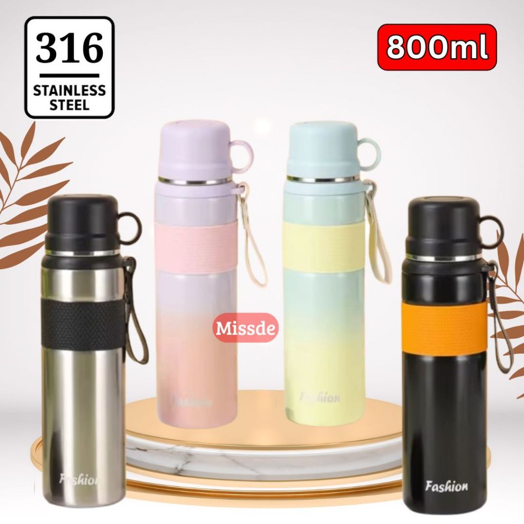 Jual Thermos Bottle Stainless Steel 800ml With Lid Mug / Botol Minum ...