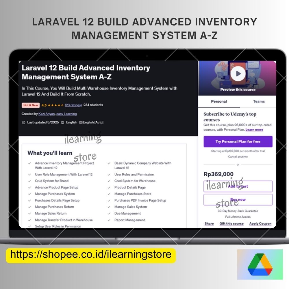 Jual [EC117] E-Course Laravel 12 Case Study Membuat Inventory Management System + Bonus Source ...