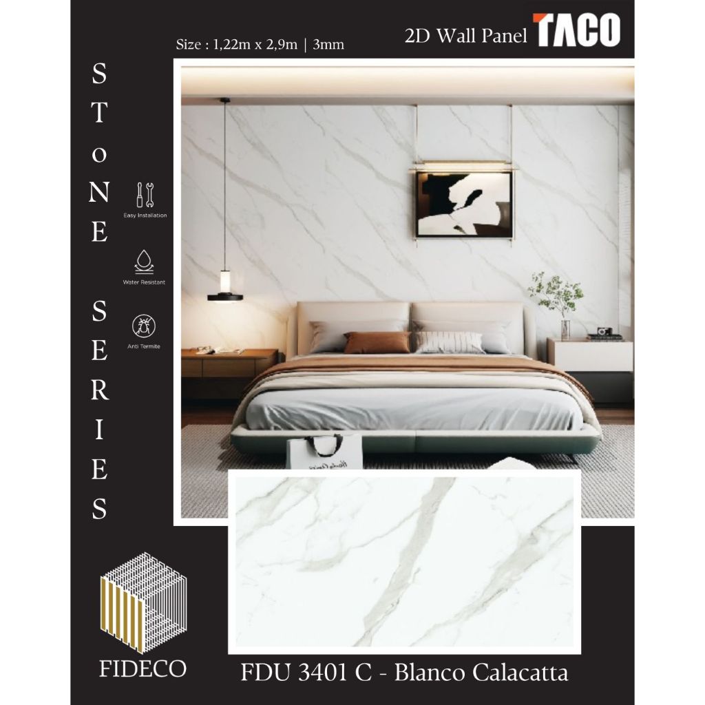Jual TACO Fideco 2D Wall Panel Stone Series FDU-XXXX-C Tebal 3mm Ukuran ...