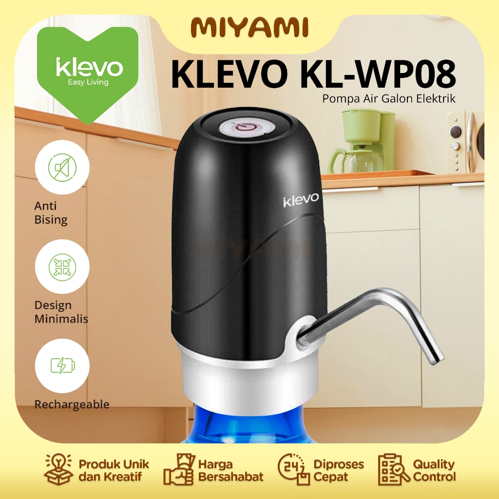 Jual KLEVO KL-WP08 Pompa Galon Elektrik NON LED Anti Bising Automatic ...
