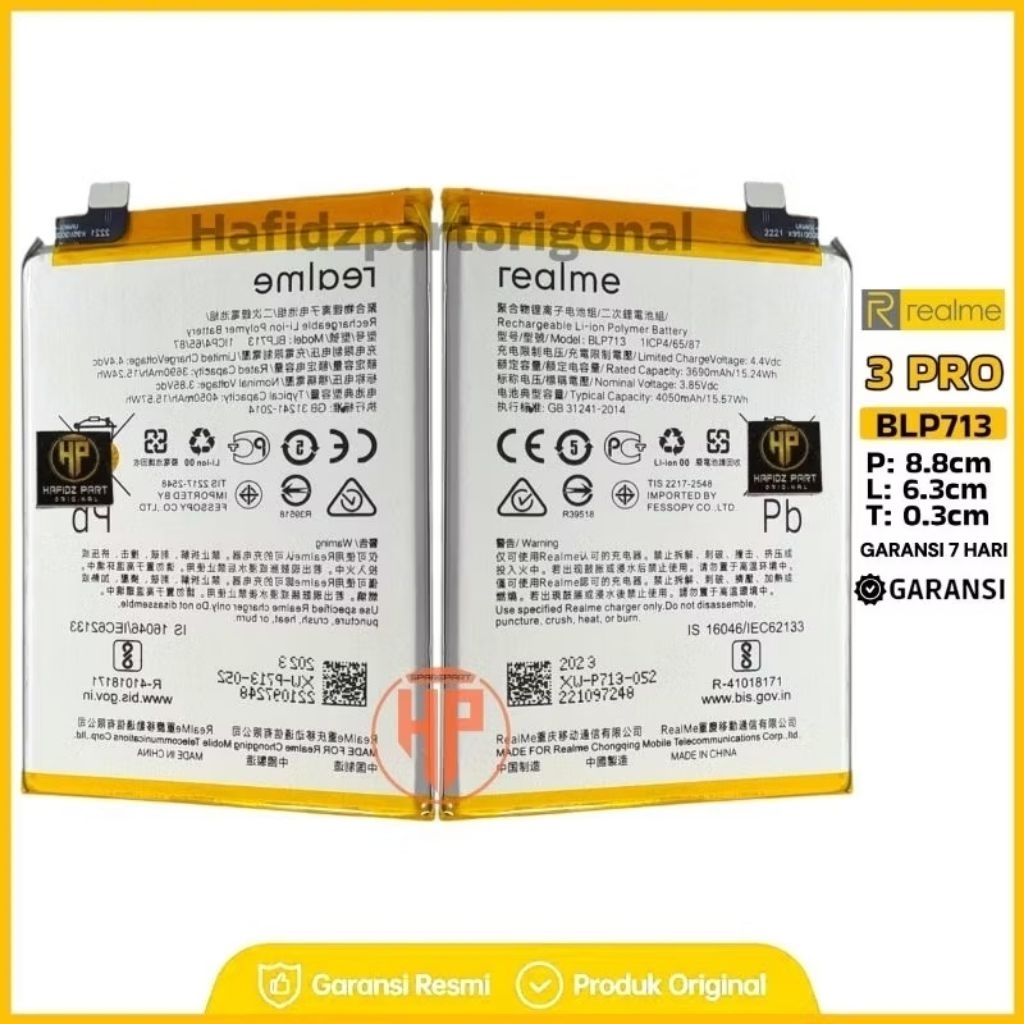 Jual Baterai Batre Battery Realme 3 Pro BLP713 Copotan Cabutan Bekas ...