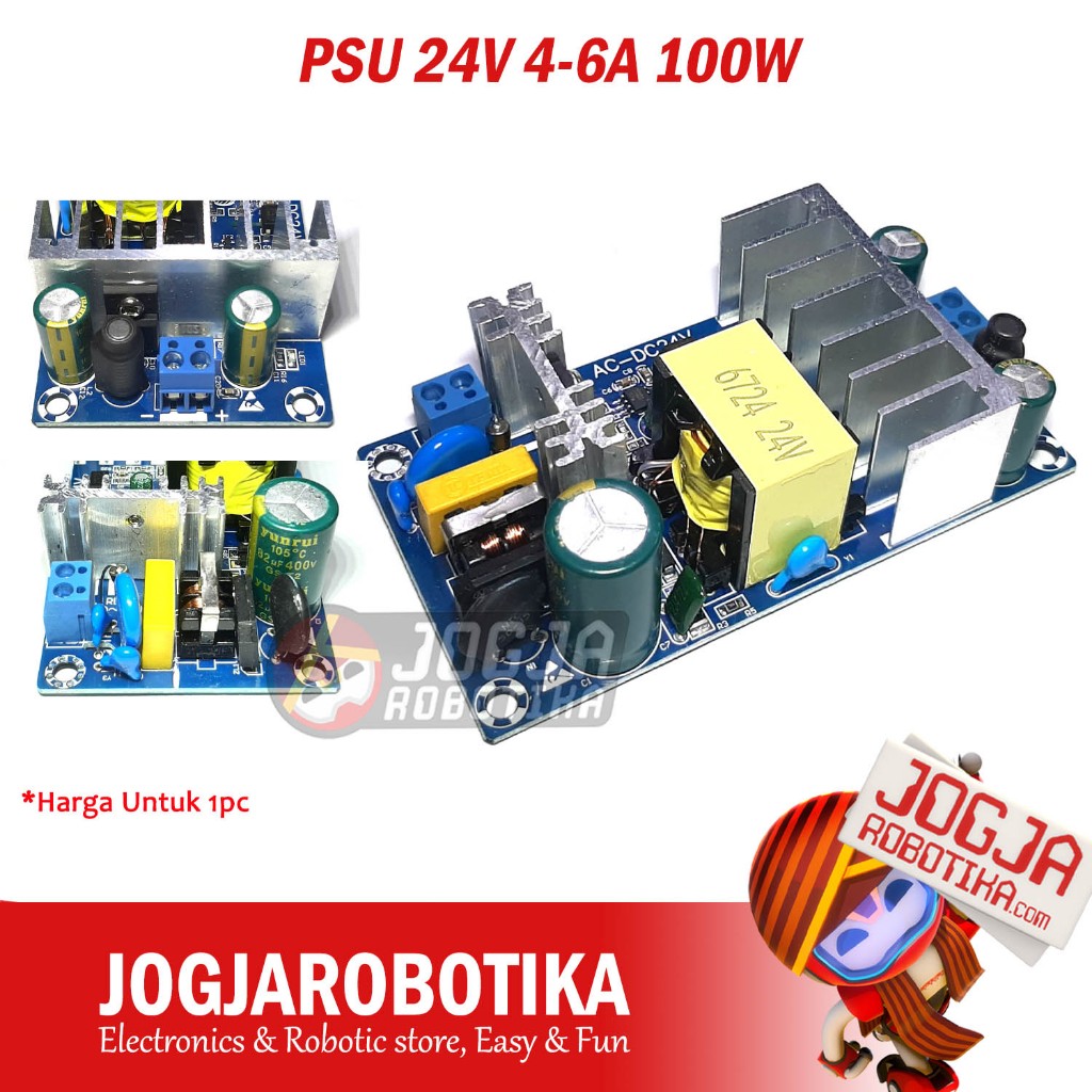 Jual Power Supply Switching 24V 4A - 6A Adaptor AC-DC PSU SMPS 24V 100W ...