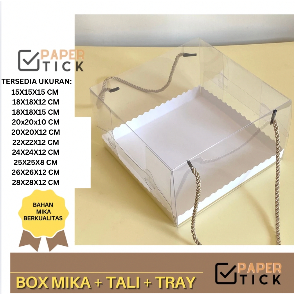 Jual Box Kue Transparan Full Mika +Tali Gold Kotak Hampers Pudding Kue ...