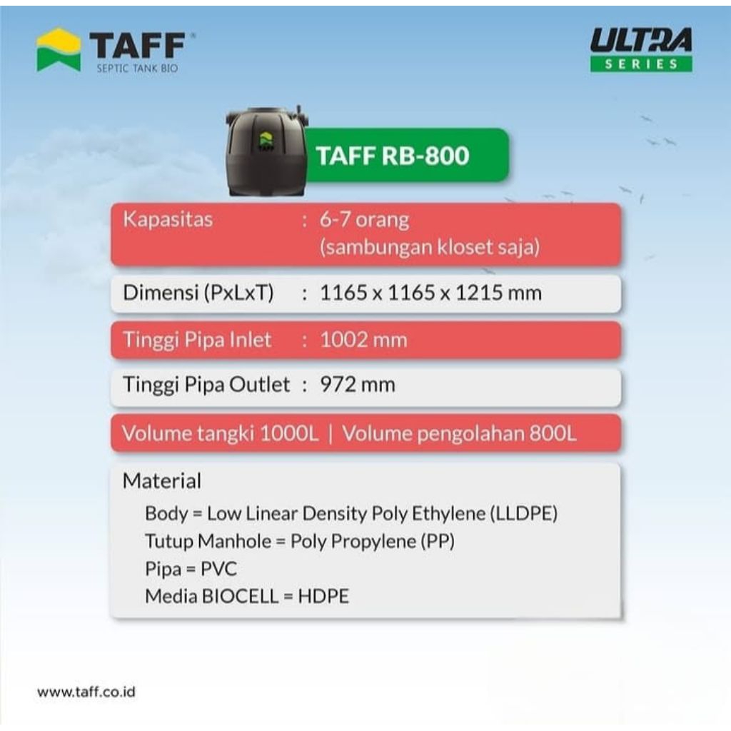 Jual Septic Tanki Bio TAFF RB-800/ Bio Septic Tank TAFF Original RB-800 ...