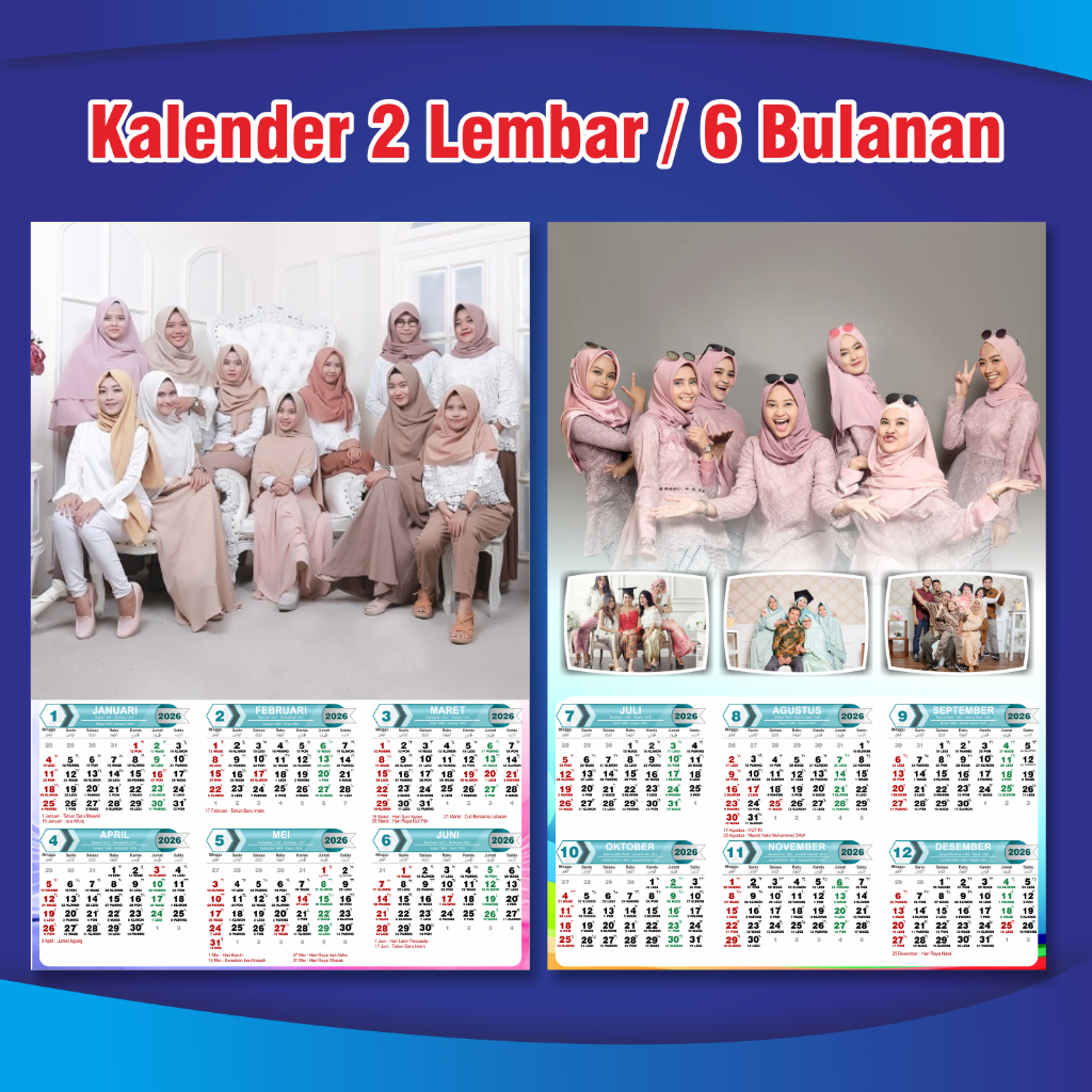 Jual KALENDER DINDING ISI 2 LEMBAR | KALENDER 2026 | KALENDER FOTO ...