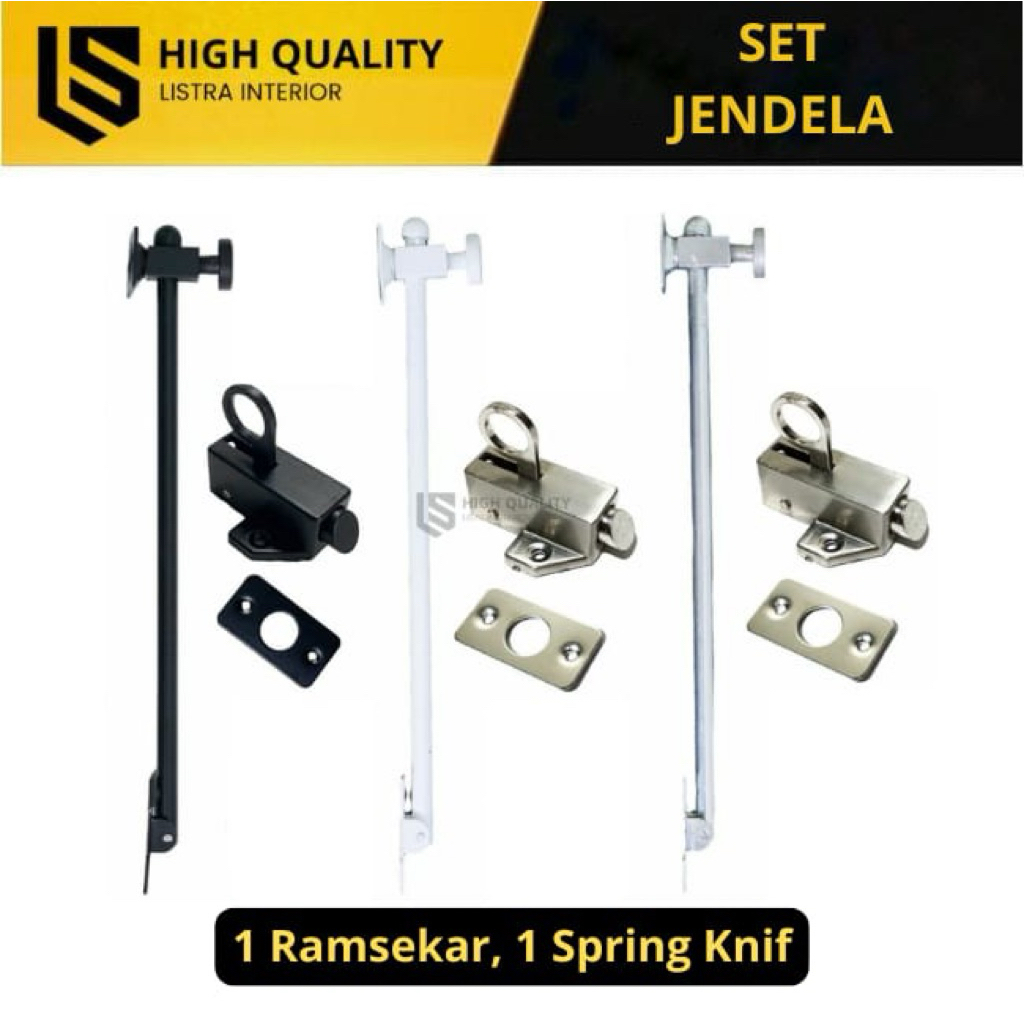 Jual PROMO Paket Jendela Ramsekar Putar Spring Knif Penahan Jendela ...