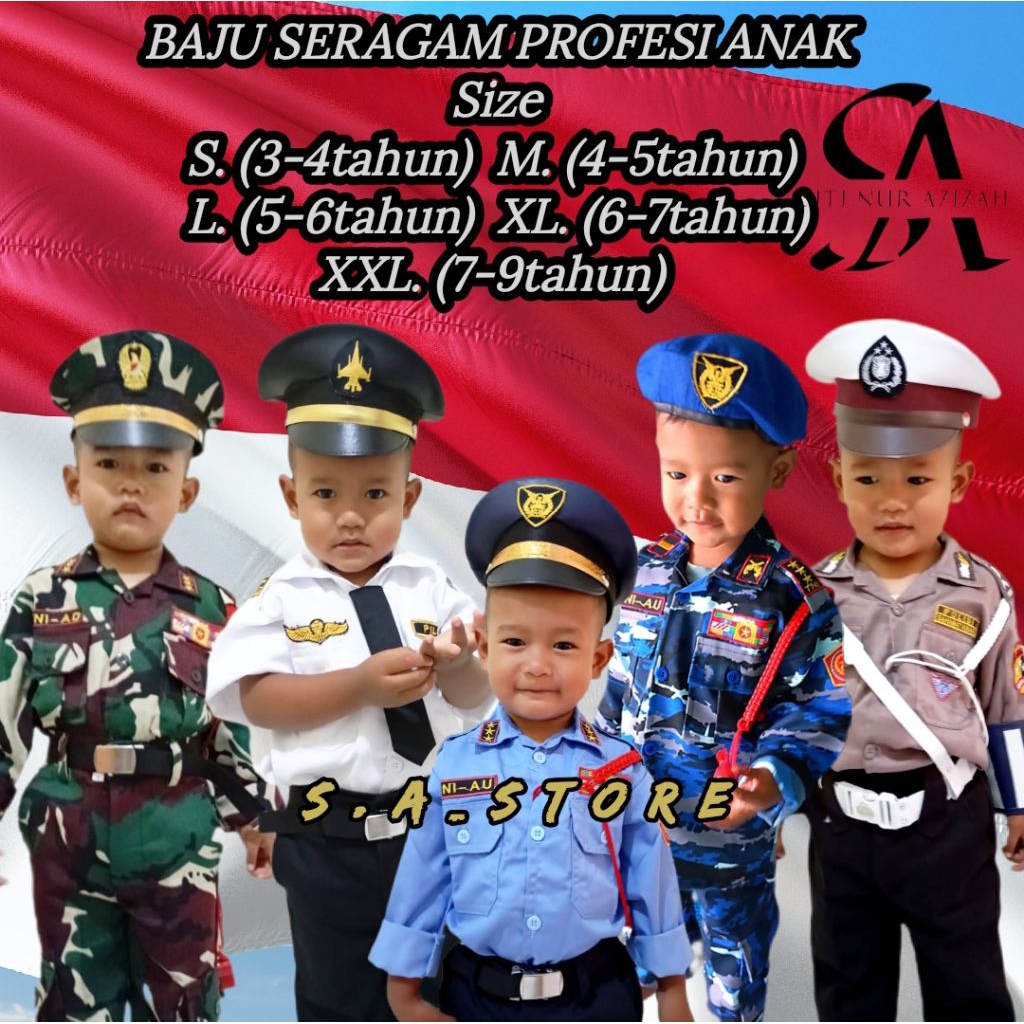 Jual BAJU PROFESI ANAK TK PAUD KOMPLIT | Shopee Indonesia