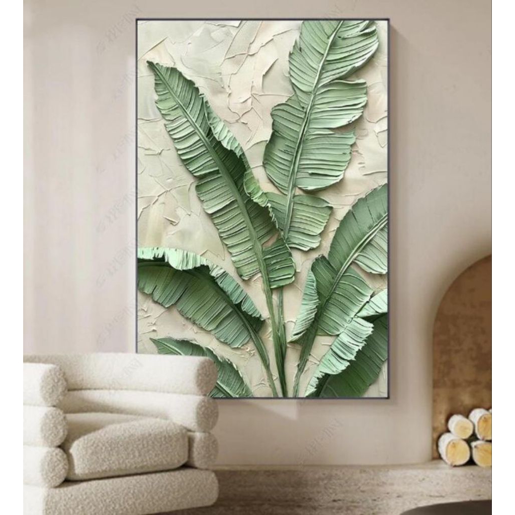 Jual lukisan daun pisang luxury 3D aesthetic | Shopee Indonesia