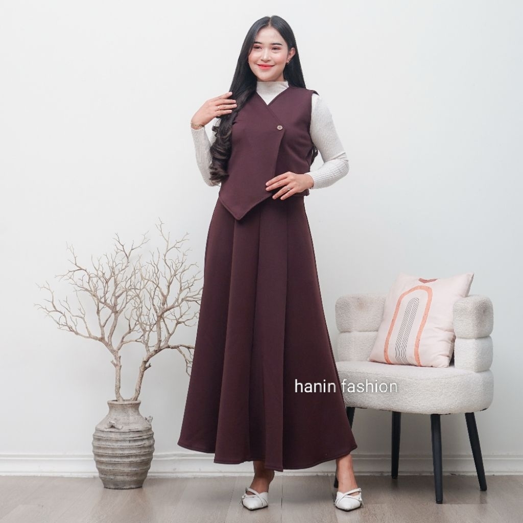 Jual Naomi Vest Set - Set blazer wanita - Setelan Vest set rok panjang ...