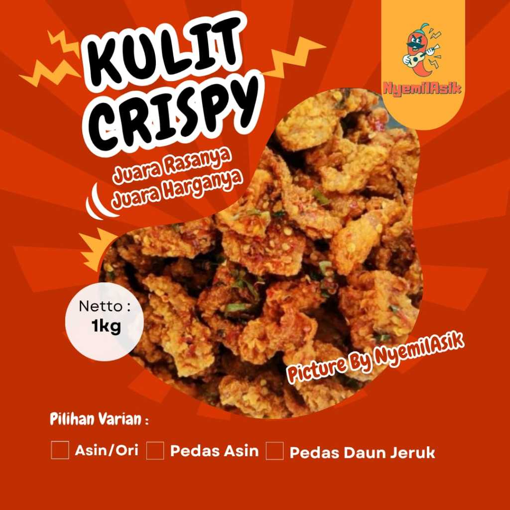Jual 1 KG - Kulit Ayam Crispy Pedas Daun Jeruk (BISA COD) | Shopee ...