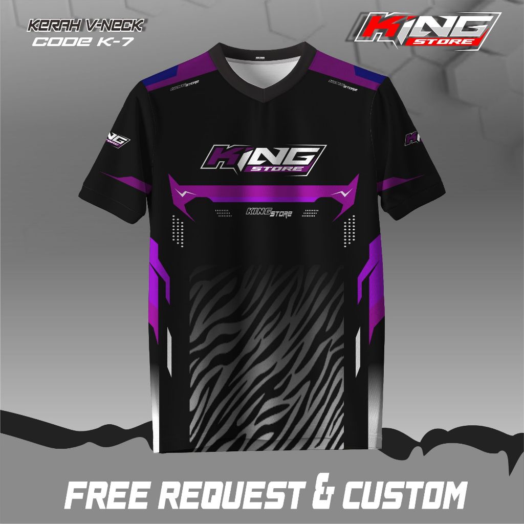 Jual JERSEY-7 KAOS RACING CUSTOM NAMA TULISAN POLO KERAH KANCING V-NECK ...