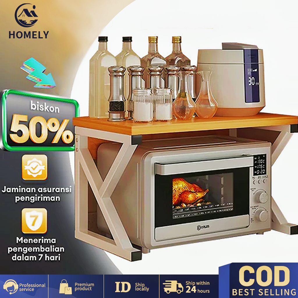 Jual COD Rak oven microwave Rak Bumbu Dapur Rak Penyimpanan Serbaguna ...