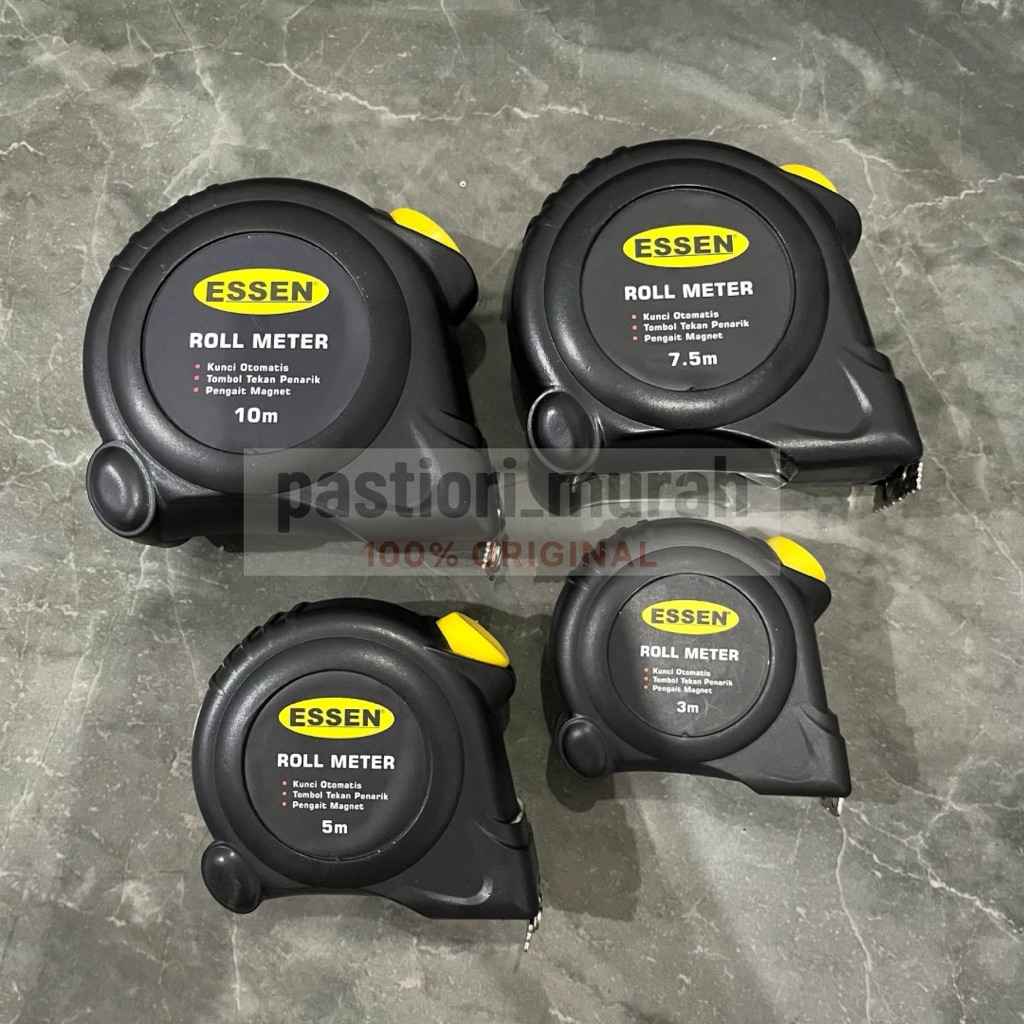 Jual Roll Meter Meteran ESSEN 3m 5m 7.5m 10m Auto Stop Meteran Karet 3 ...