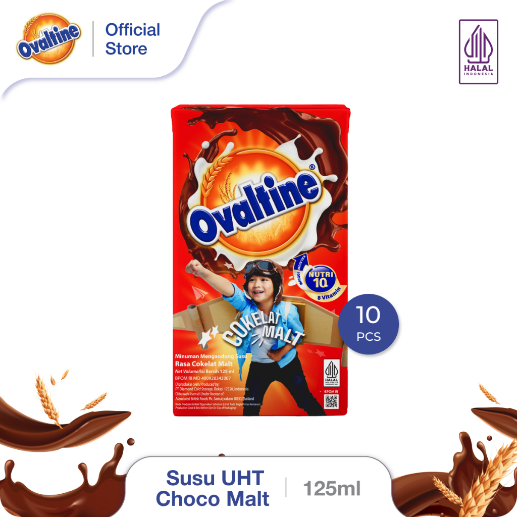 Jual Ovaltine Susu UHT Choco Malt 125ml x 10pcs | Shopee Indonesia