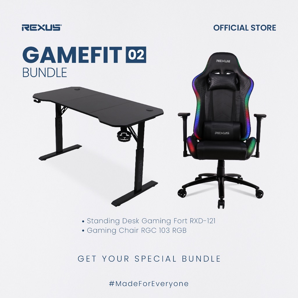 Jual Rexus Gamefit Bundle 02 - Kursi Gaming RGB + Meja Gaming | Shopee ...
