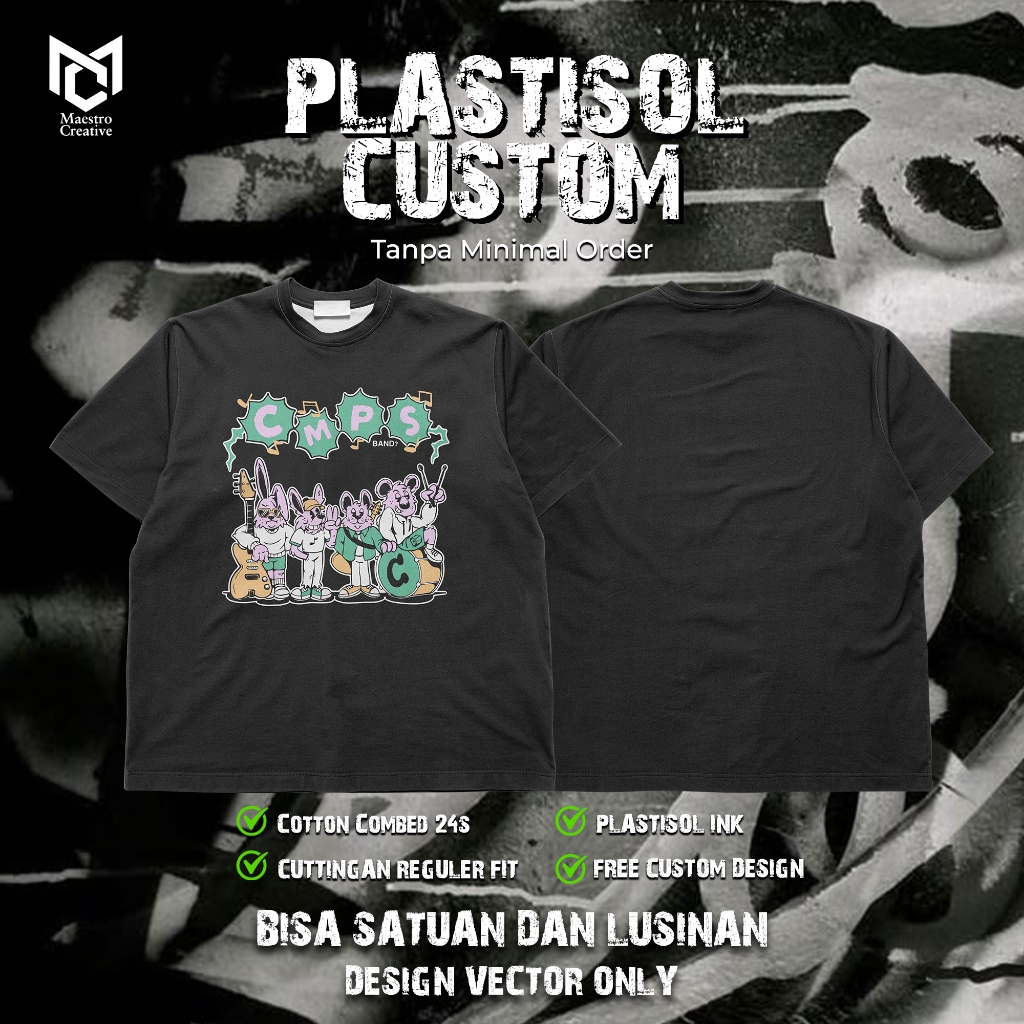 Jual KAOS CUSTOM SABLON SATUAN TANPA MINIMAL | COTTON COMBED 24S ...