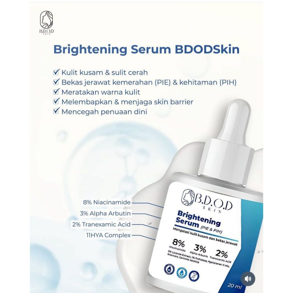 Jual BDOD Brightening Serum 20ml (PIE & PIH) | Shopee Indonesia