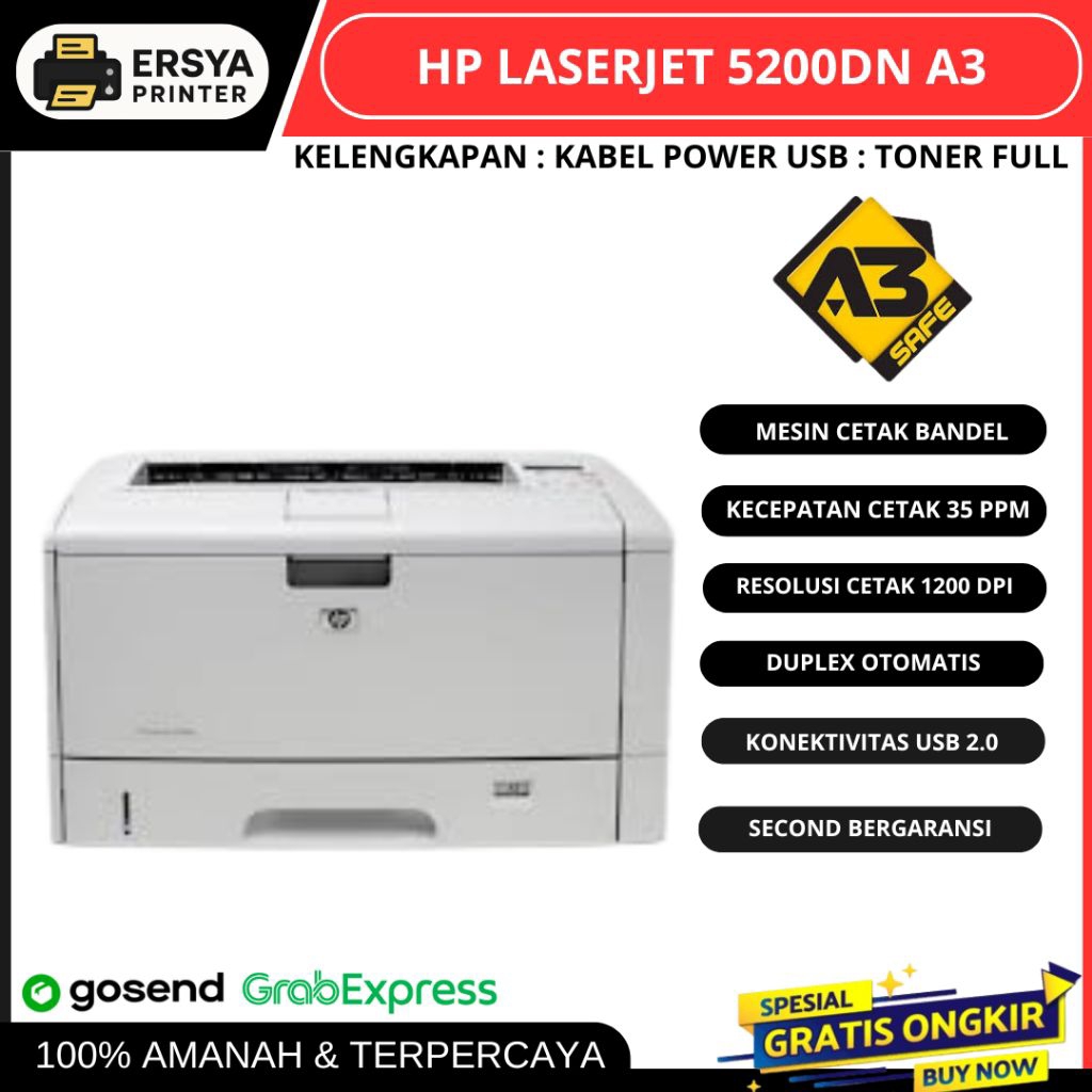 Jual Printer A3 HP laserjet 5200 cocok buat cetak dibahan master offset dan kalkir | Shopee ...