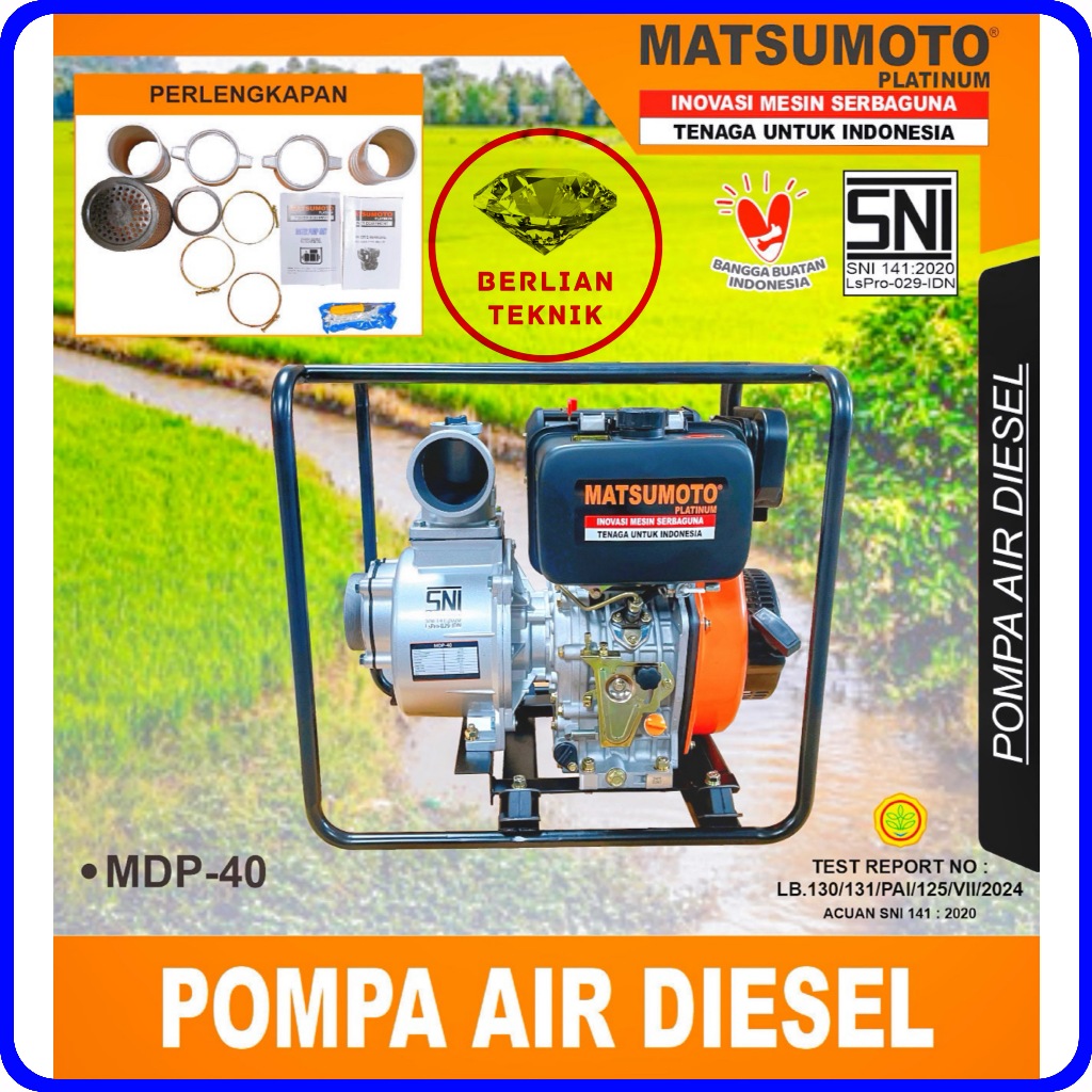 Jual Mesin Pompa Air Alkon Solar Diesel Water Pump Matsumoto MDP 40 / 4 Inch | Shopee Indonesia