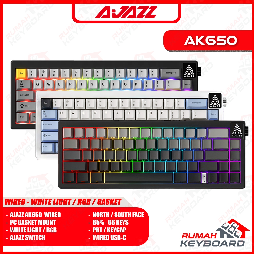 Jual AJAZZ AK650 - 65% Layout - Wired - RGB - Gasket Mount - Knob - Hotswap - LED - Mechanical ...