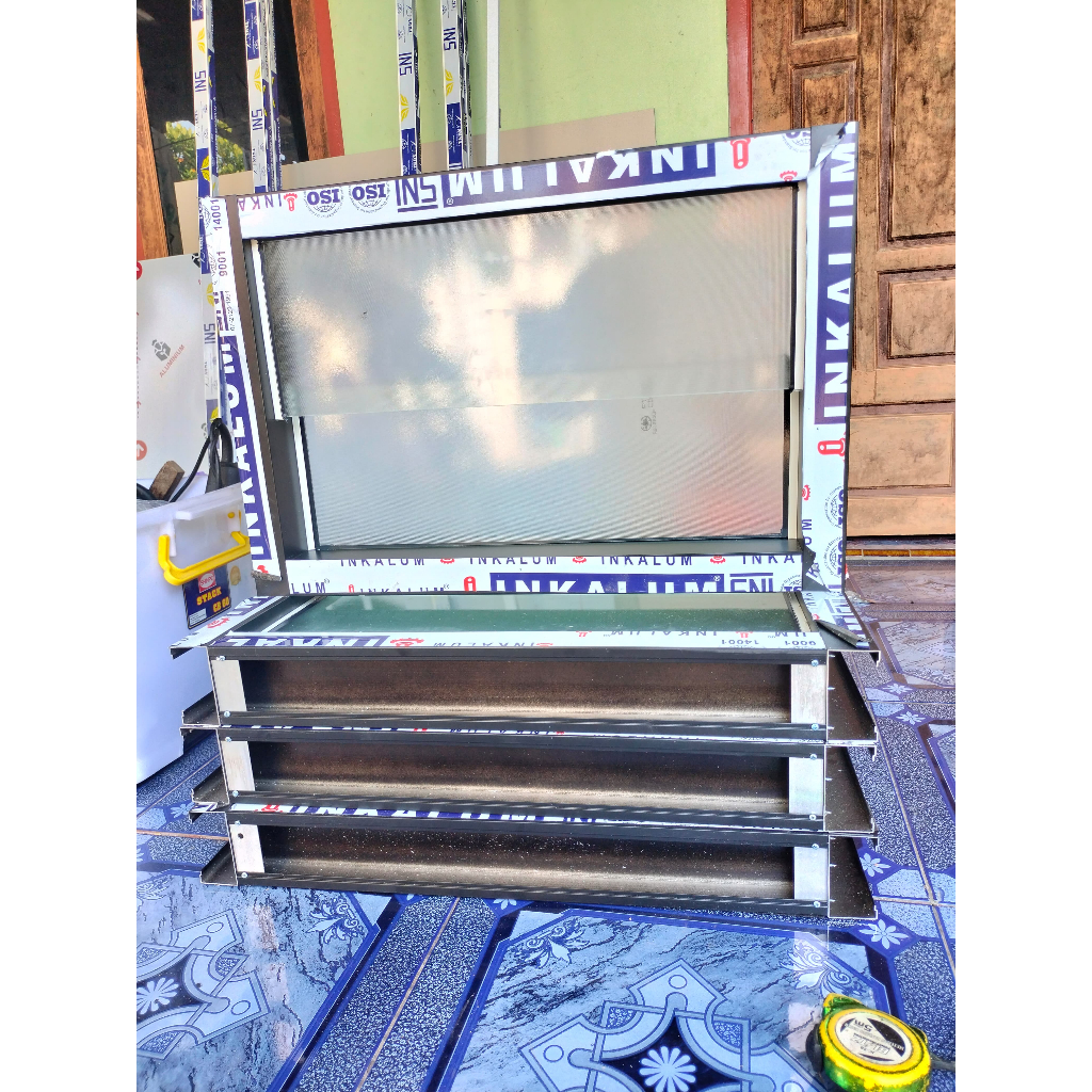Jual Boven /jendela aluminium T30xL60 dua pilihan kaca mati zigzag ...