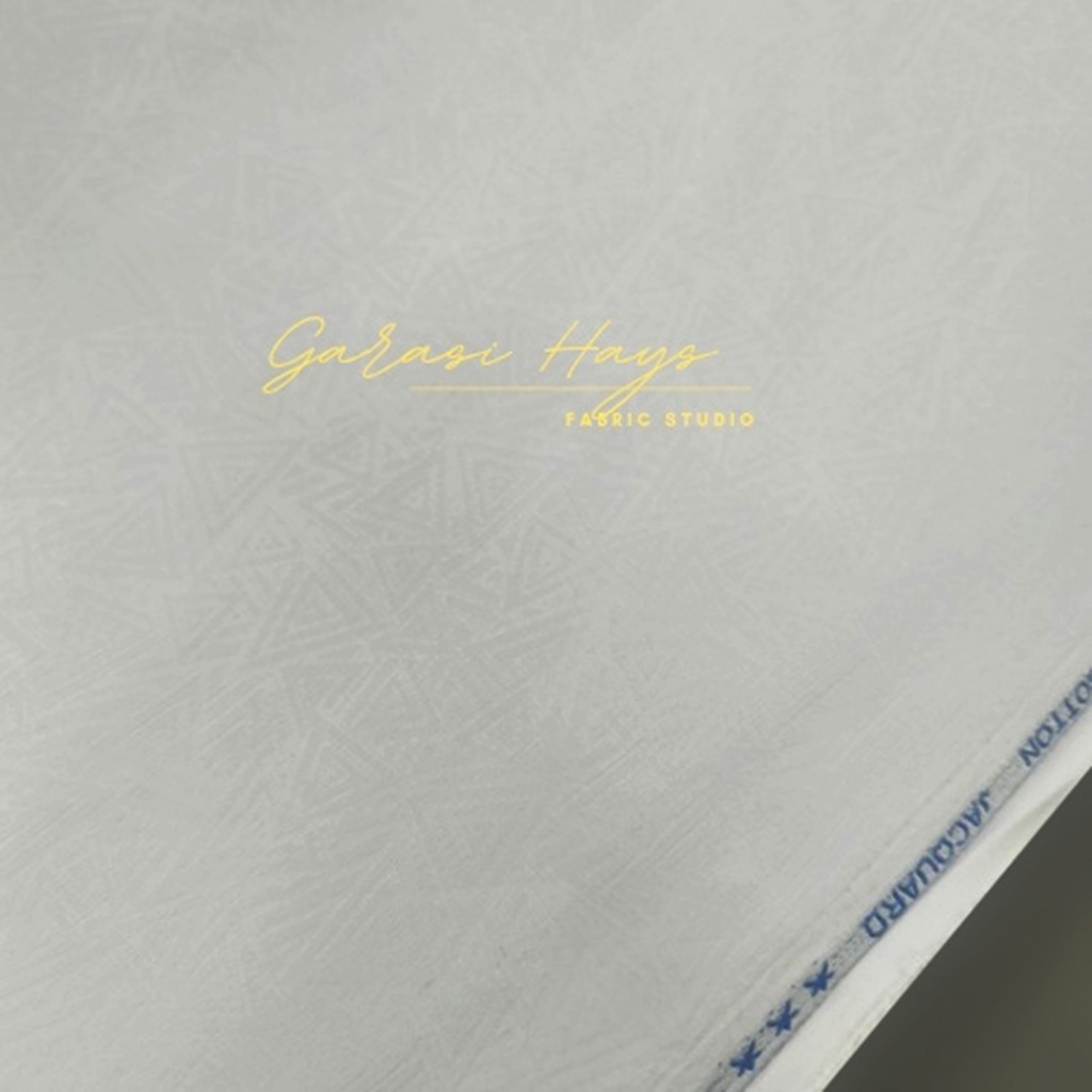 Jual Kain Cotton Jacquard Alba Weave White Mirage Katun Jaguar Putih ...