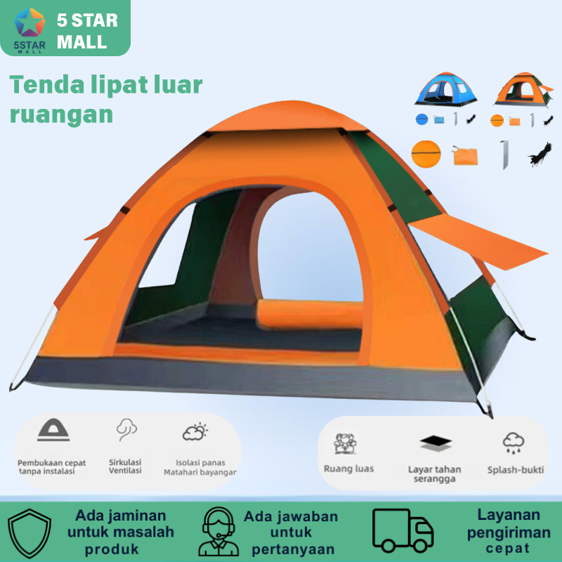Jual Tenda Camping Otomatis Tahan Air, Tenda Camping Outdoor untuk 2-4 ...