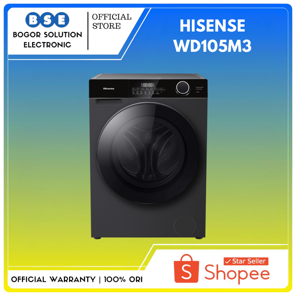 Jual HISENSE WD105M3 MESIN CUCI FRONT LOADING WASHER 10,5 KG W/ DRYER 7 ...