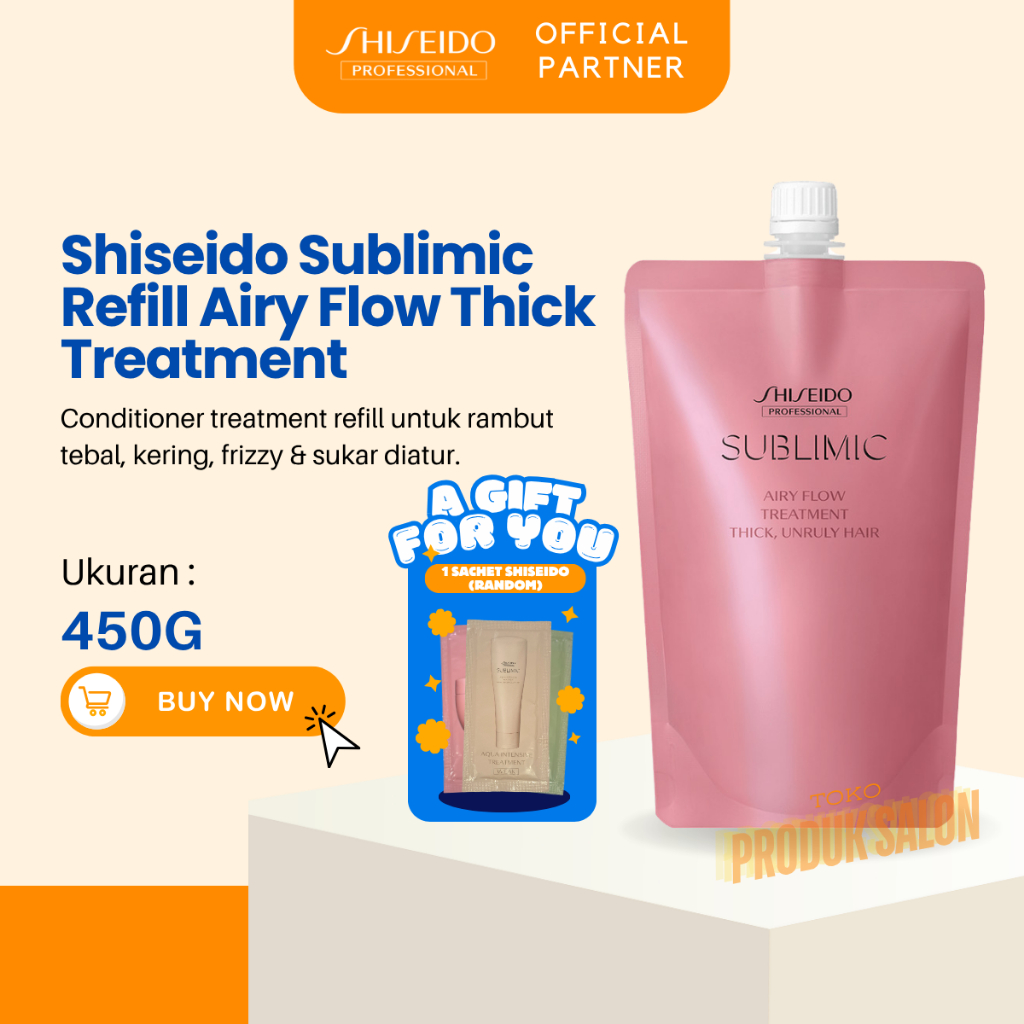 Jual SHISEIDO PROFESSIONAL REFILL Airy Flow THICK Sublimic Treatment 450gr | Shopee Indonesia