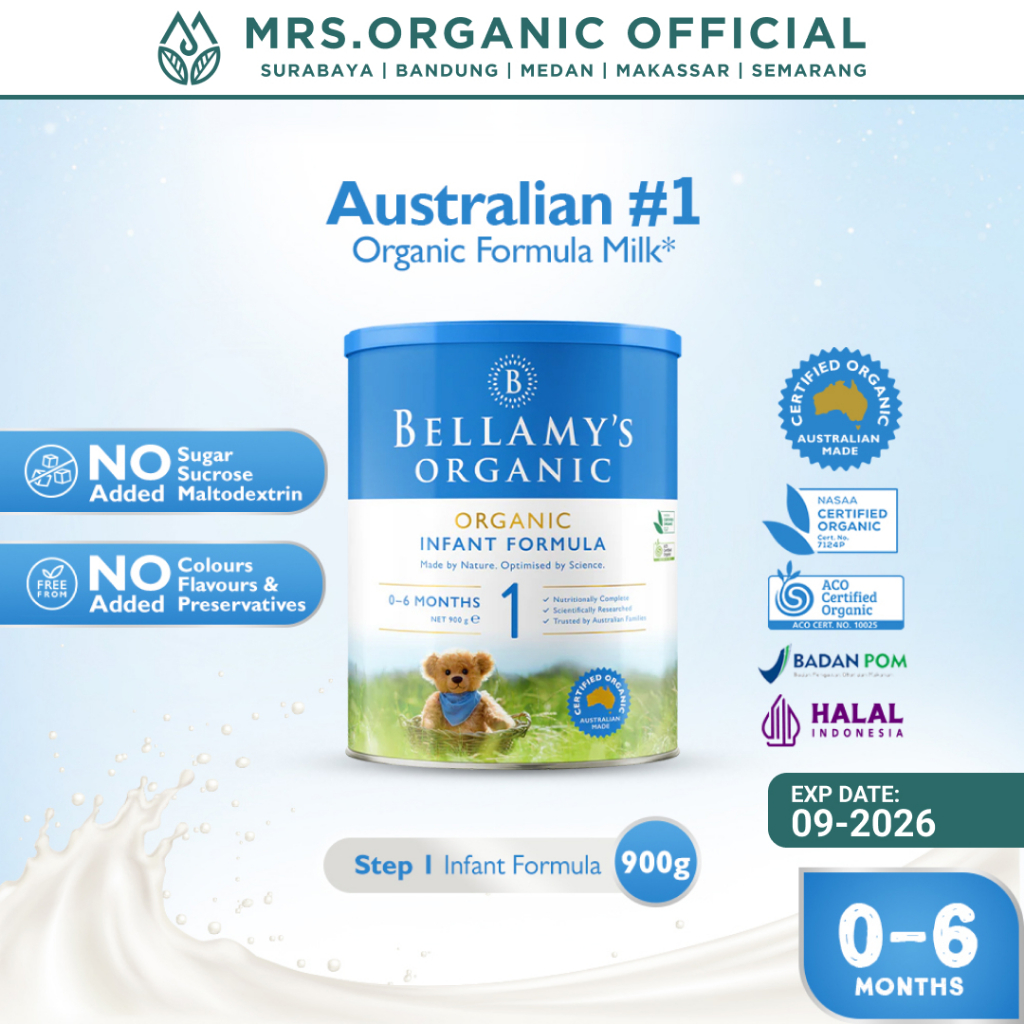 Jual Susu Formula Organik Bayi Bellamys Bellamy Organic Step 1 Usia 0 ...