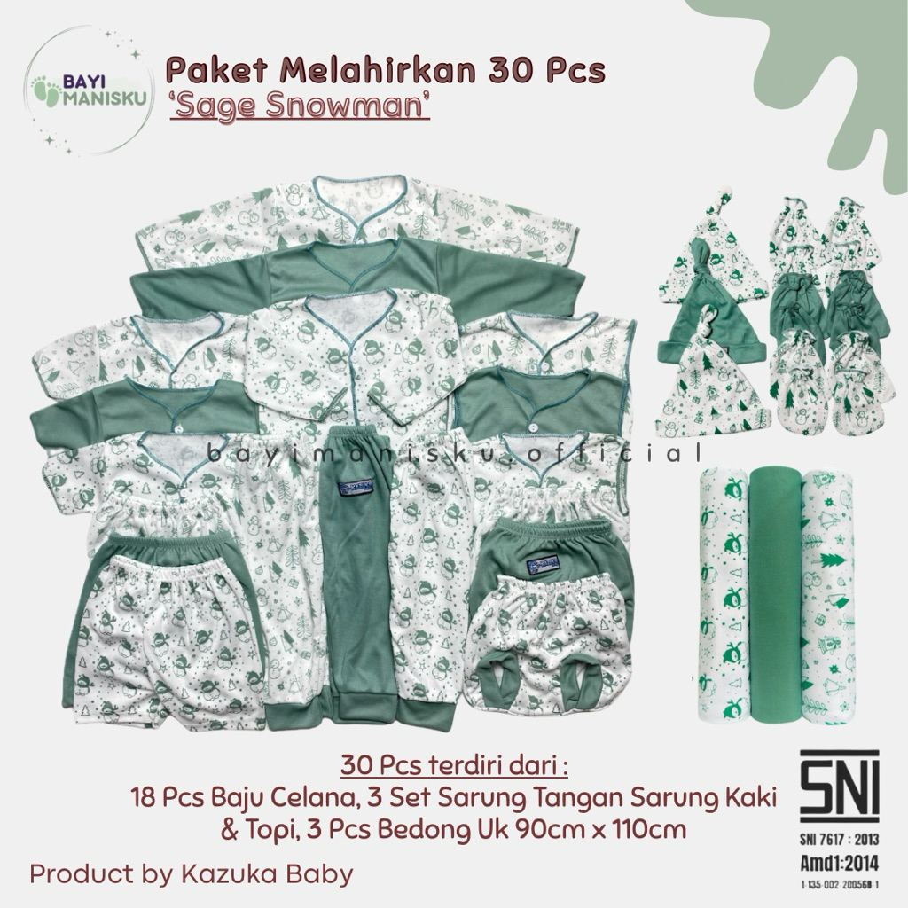 Jual 30 Pcs Paket Lahiran Lengkap Baju Bayi Topiset Dan Bedong Bayi ...