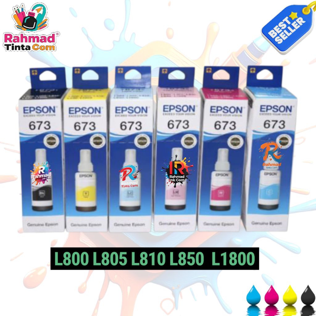 Jual 1SET TINTA EPSON 673 UNTUK TIPE PRINTER EPSON L800 L805 L850 L1800 ...