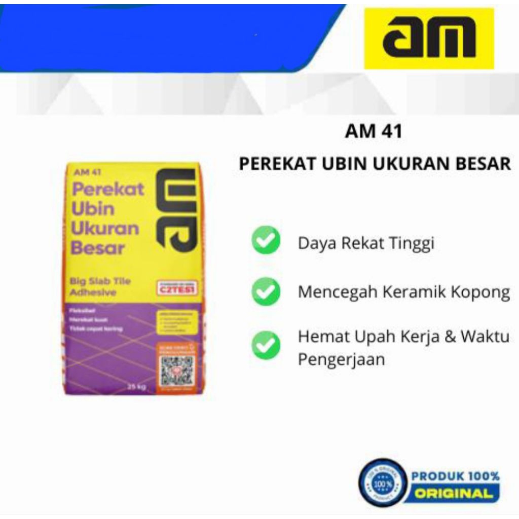 Jual AM 41 Semen Instan Perekat Granit Ukuran Besar/Big Slab 25Kg ...