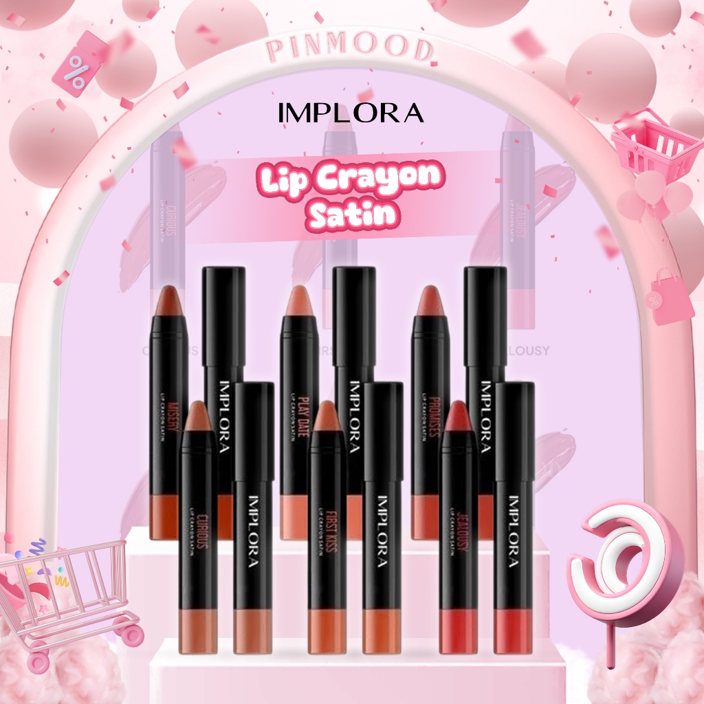 Jual IMPLORA - LIP CRAYON SATIN ( 3.5 ) - Lipstik Gloss Satin Finish ...