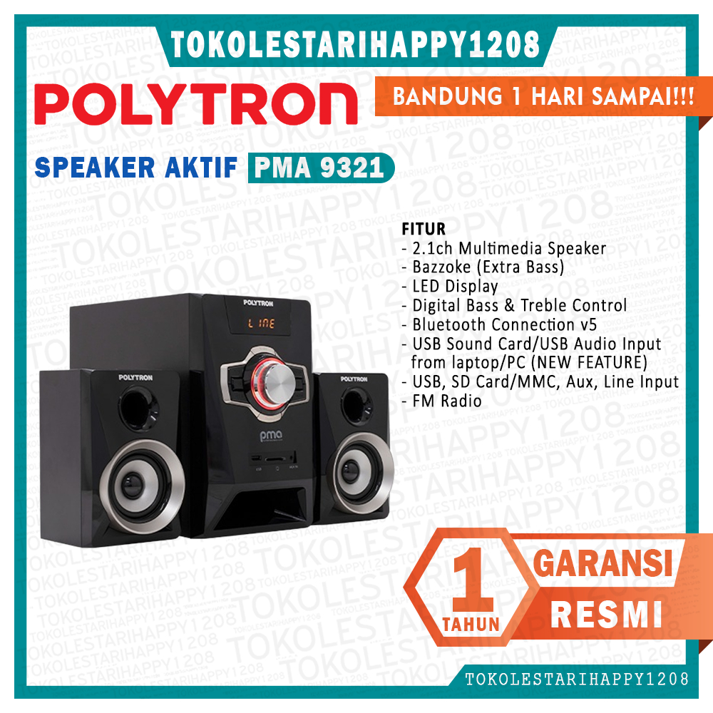 Jual POLYTRON MULTIMEDIA AUDIO SPEAKER PORTABLE PMA 9321 BLUETOOTH ...