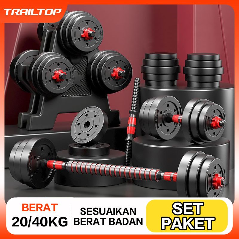 Jual TrailTop Dumbbell Set 20/40KG Barbel Gym Adjustable Berat Dumbel Home Workout Alat Fitness ...