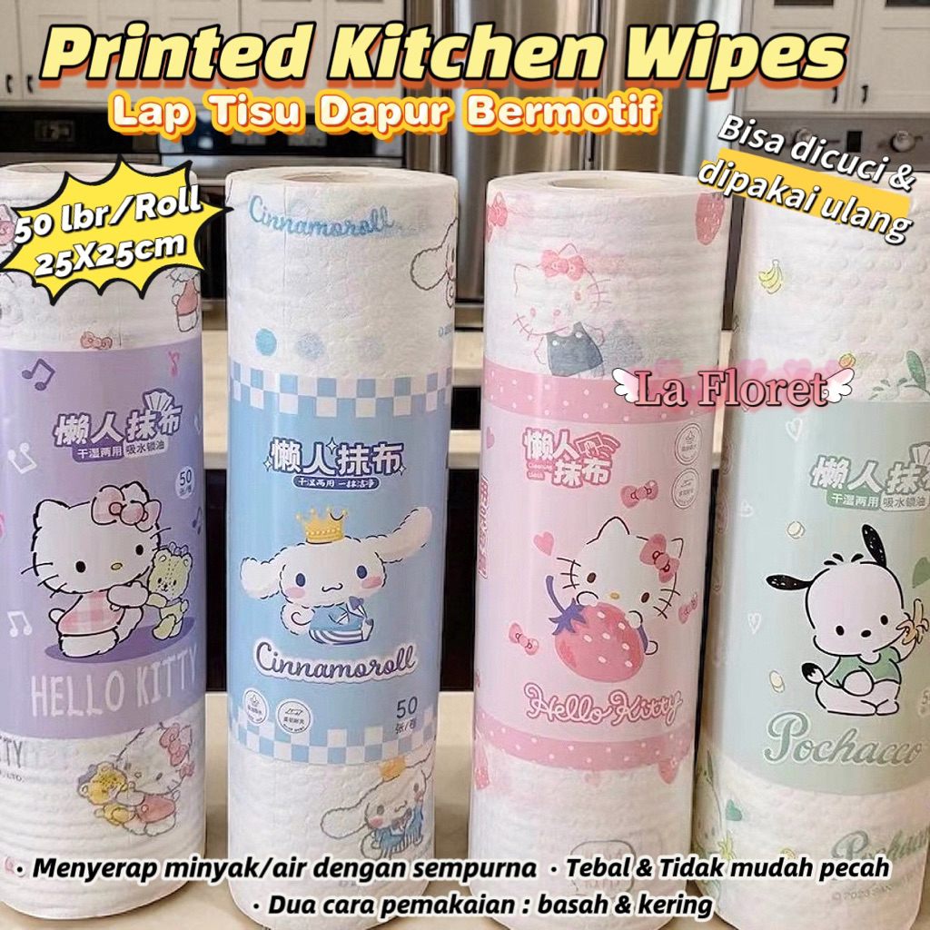 Jual Kain Lap Tisu Dapur Roll/Kitchen Towel Reusable serbaguna bermotif ...