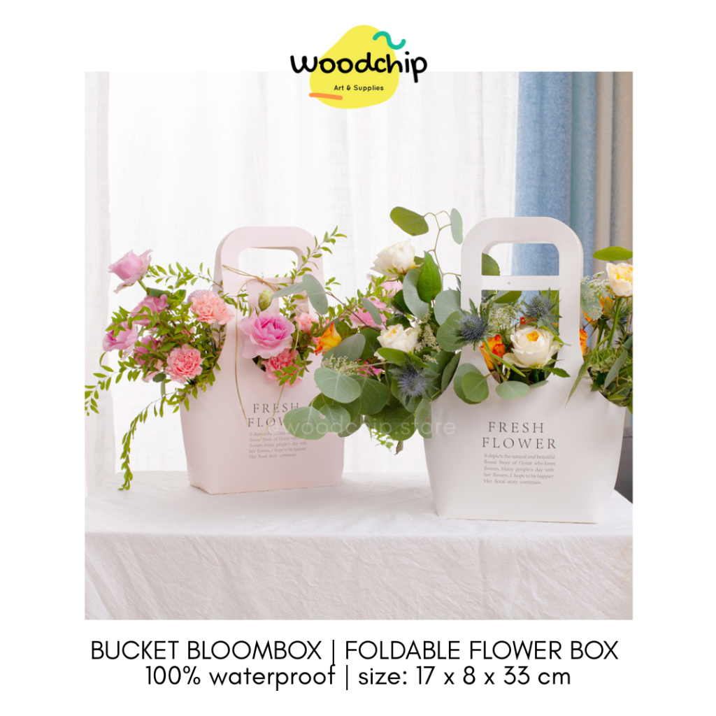 Jual BUCKET BLOOM BOX | Flower Box Bunga Vas Bunga Kotak Bunga Foldable bag Paper Bag Tas ...