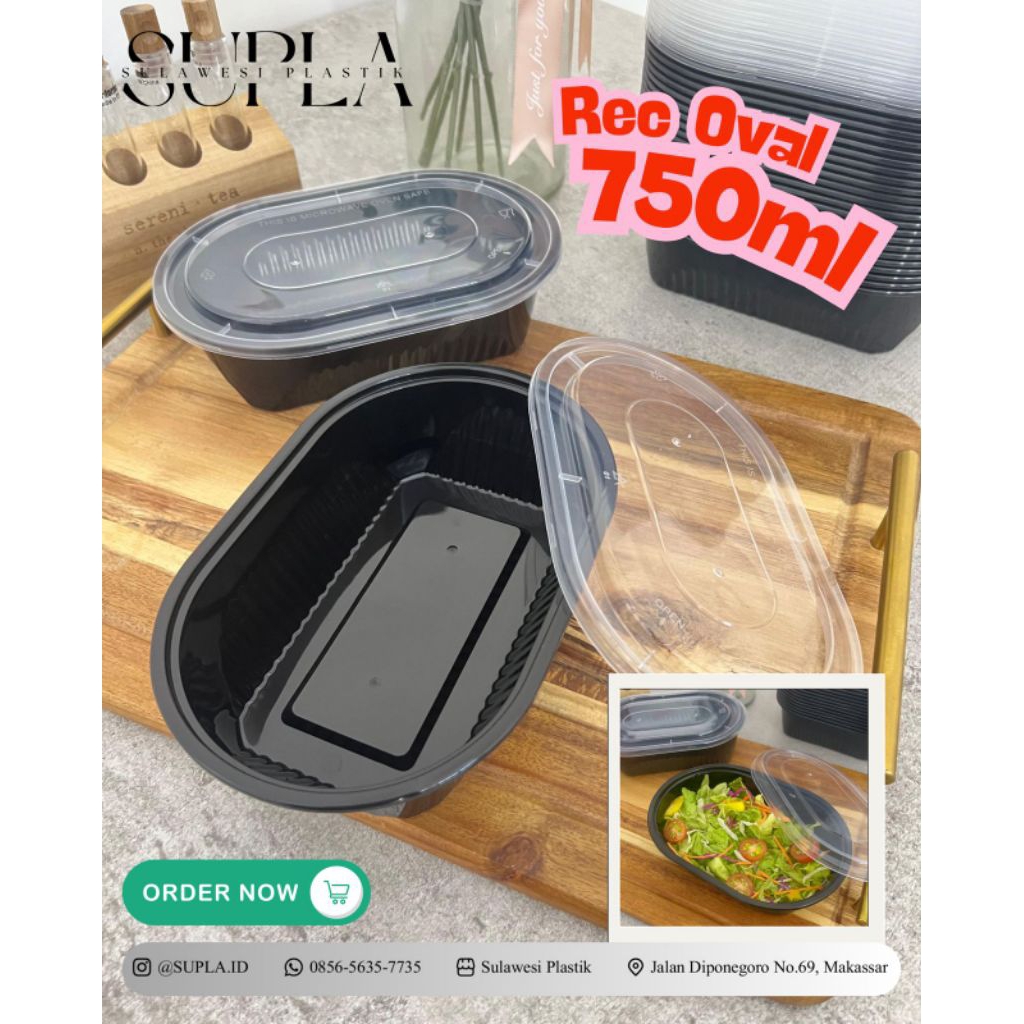 Jual Rectangle Oval Hitam | Thinwall Oval | Food packaging | Kotak ...