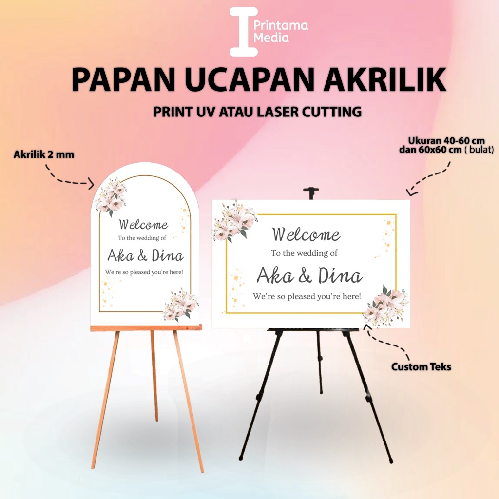 Jual Papan Ucapan Akrilik Custom 60x40 cm - Welcome Sign Wisuda ...