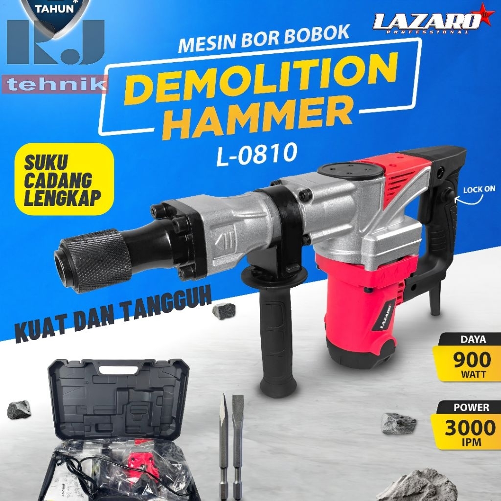 Jual Lazaro L 0810 Mesin Bor Bobok Tembok Beton Jack Demolition Hammer 0810 Garansi 2 Tahun 10kg ...