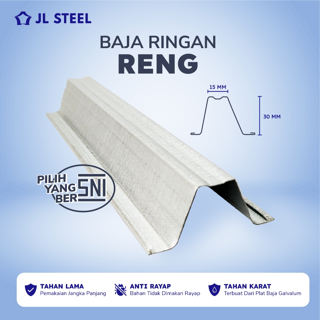 Jual JLSTEEL Baja Ringan Reng Rangka Atap 0.40 mm | Shopee Indonesia