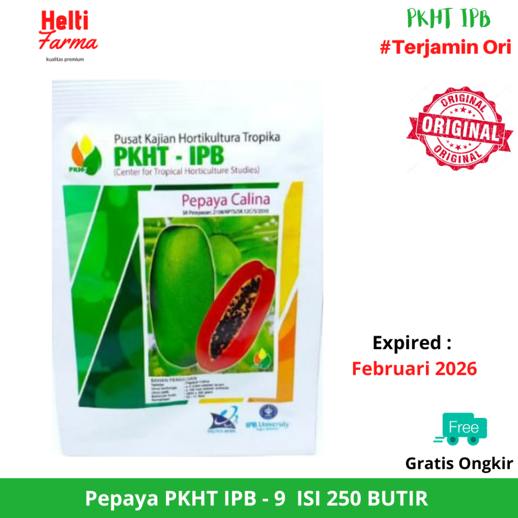 Jual Benih Pepaya California/Calina IPB 9 isi 250 biji inovasi PKHT IPB ...