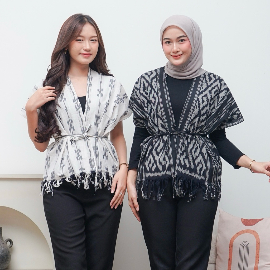 Jual Keishan.id - AMANDA VEST OUTER BATIK TENUN IKAT TALI PRIA WANITA ...