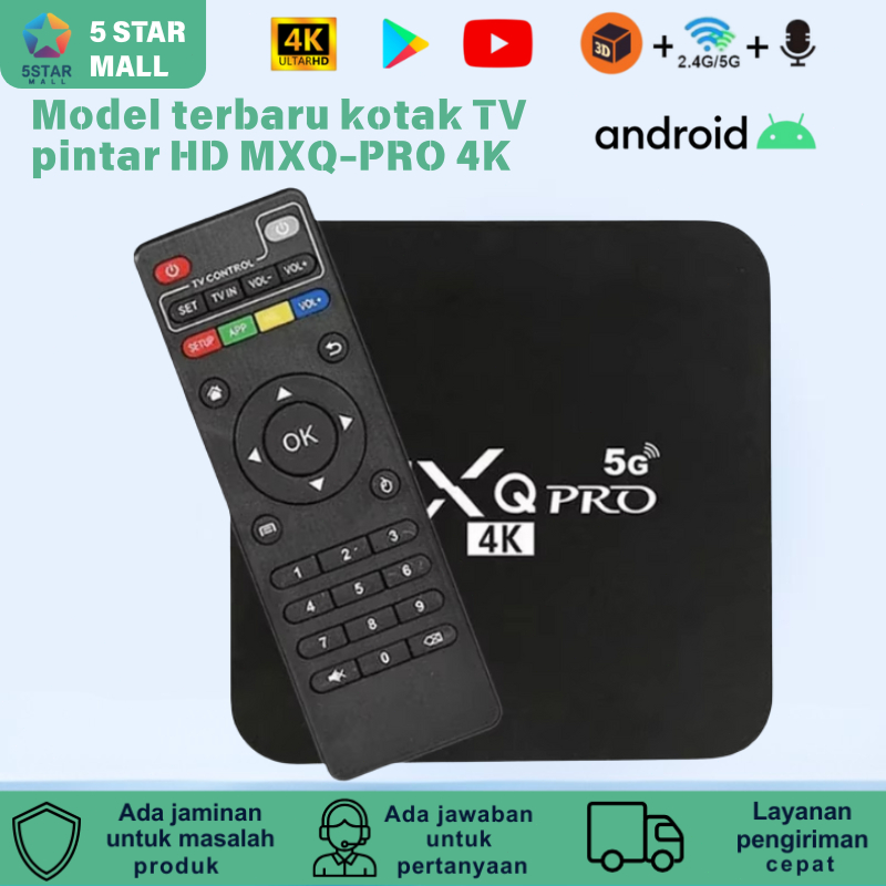 Jual MXQ PRO 5G Smart TV Box Dual Wifi Media Player Set Top Box 4K Android 10.0 OS RK3228A CPU ...