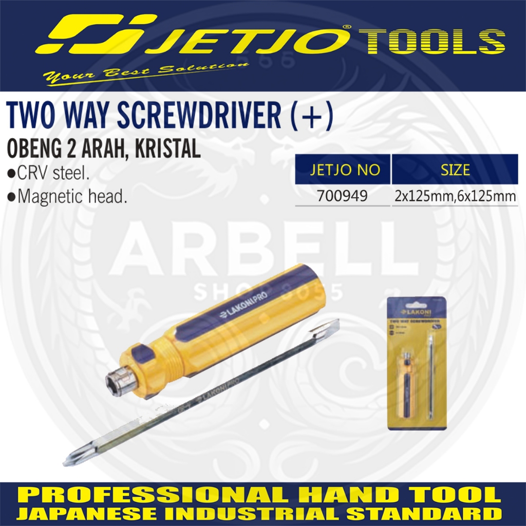 Jual JETJO TOOLS TWO WAY SCREWDRIVER OBENG BOLAK BALIK PN 700949 ...