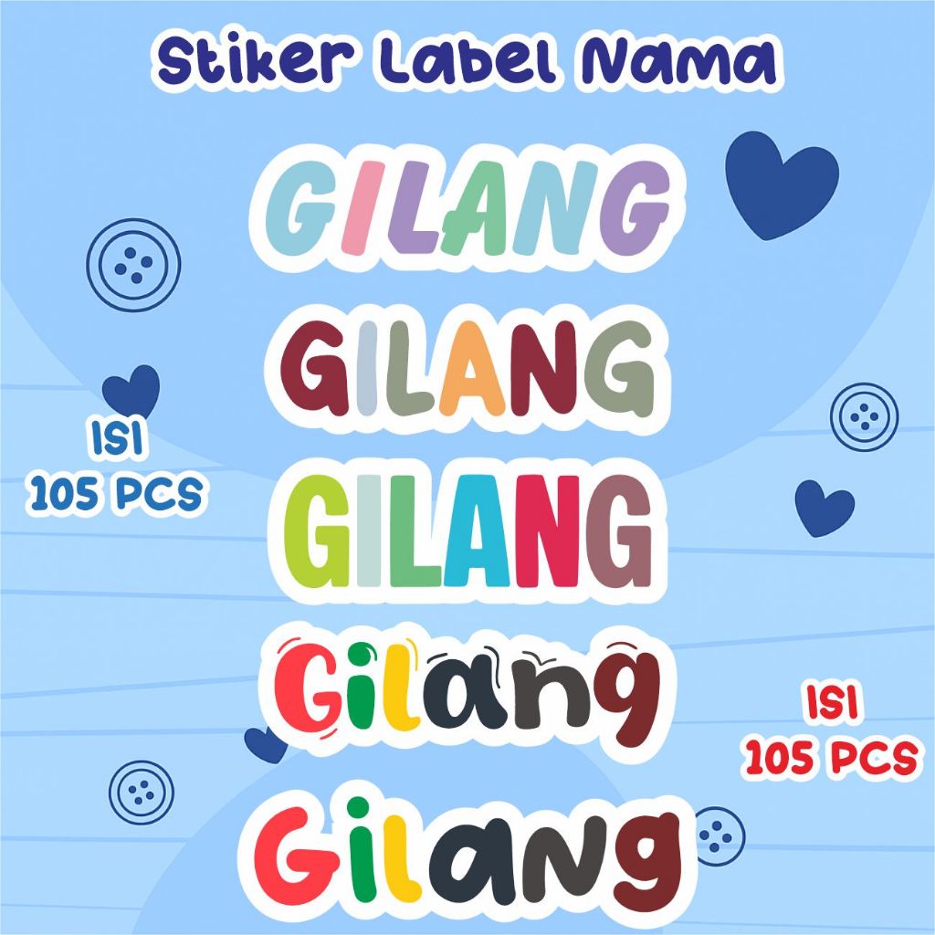 Jual Stiker Label Nama Anak 105 Pcs – Waterproof & Lucu, Cocok untuk ...