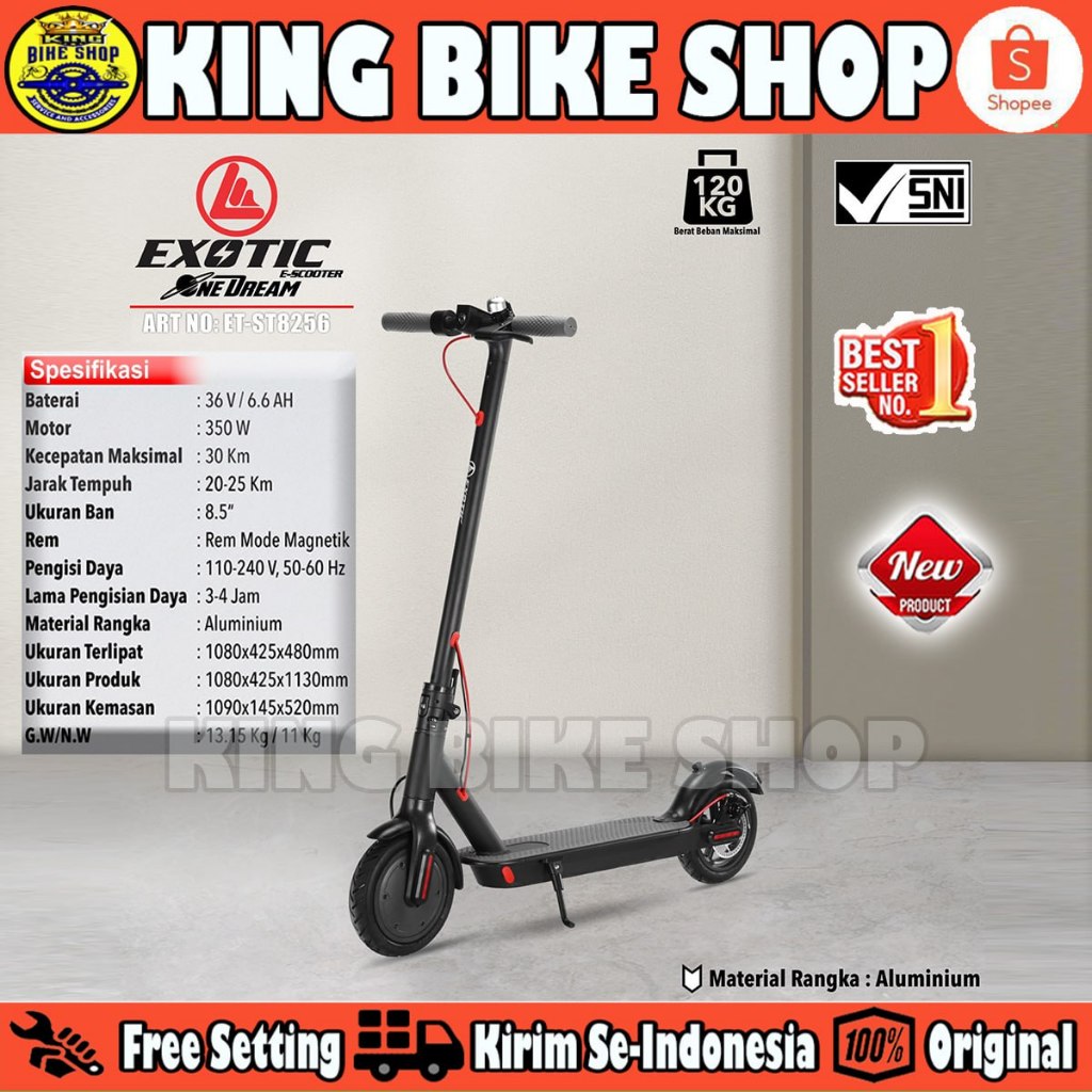 Jual Skuter Listrik EXOTIC ST 8256 Scooter Electric Lipat Dewasa Anak ...